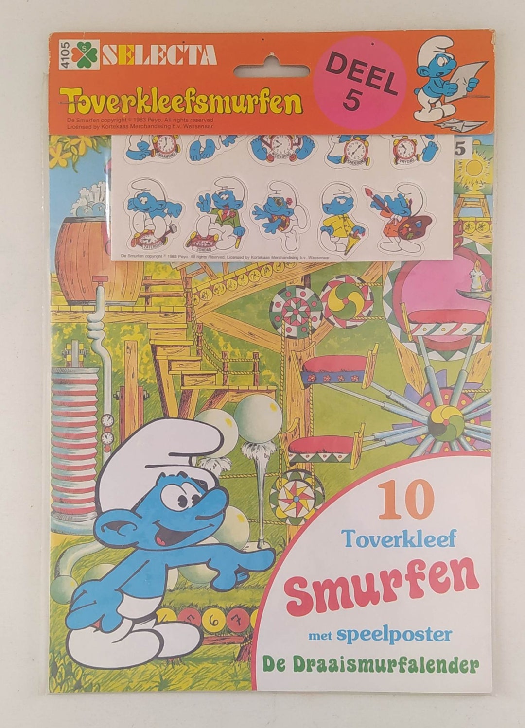 Selecta Peyo1983 Smurfs Vintage Stickers,play Poster,5 ,made in Germany ...