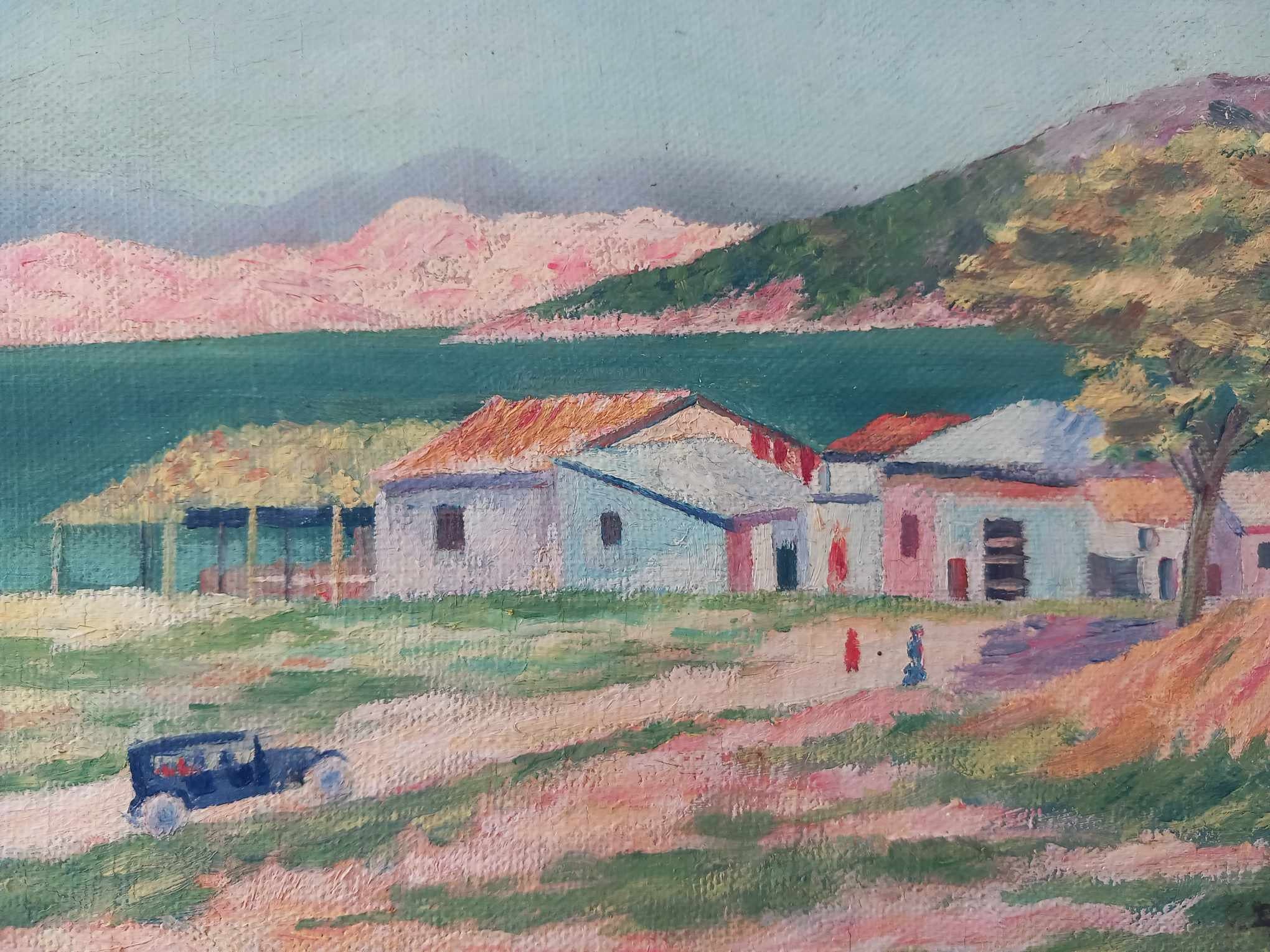 Greece Folk Art Oil Painting on Canvas ,vintage Folk Painting Greek ...