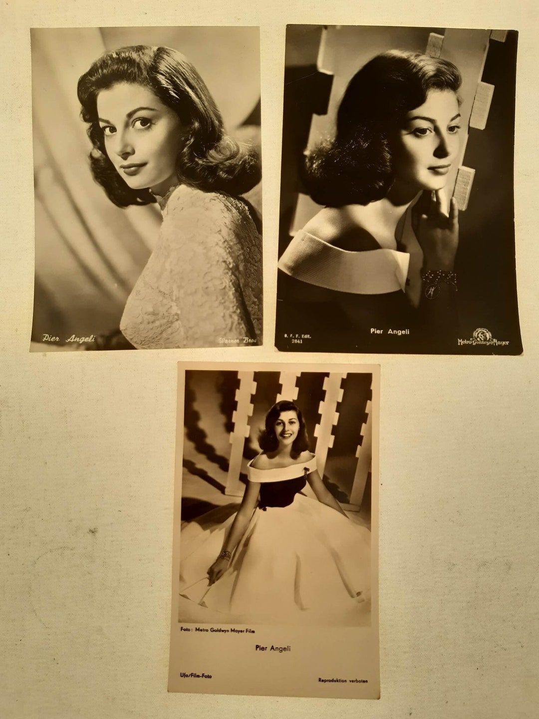 Pier Angeli Postcards 1950's ,vintage 3 Postcards Pier Angeli Italian ...