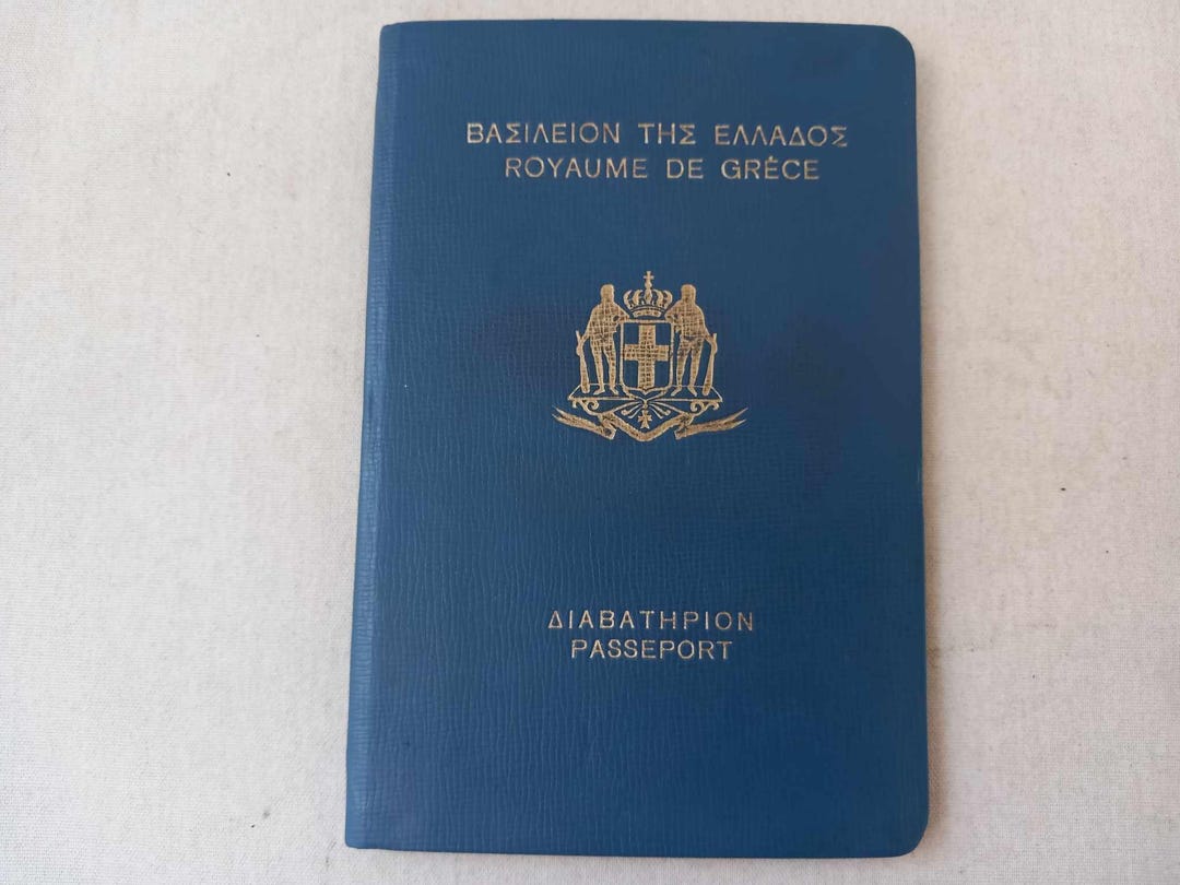 Vintage Passport Kingdom of Greece 1956 ,rare Greek Passport 1956 ...