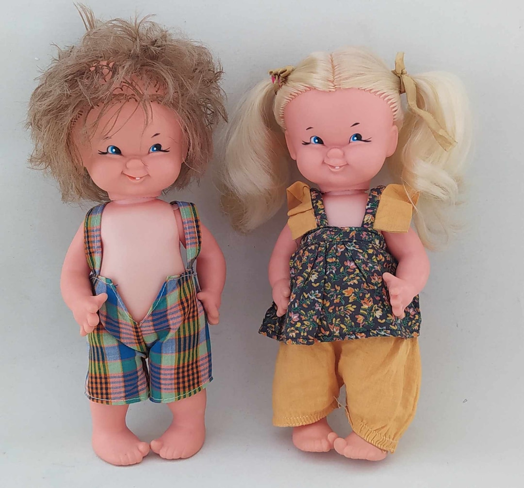 Vintage Dolls,1970s,pair Boy and Girl,happy Faces,authentic Clothes ...