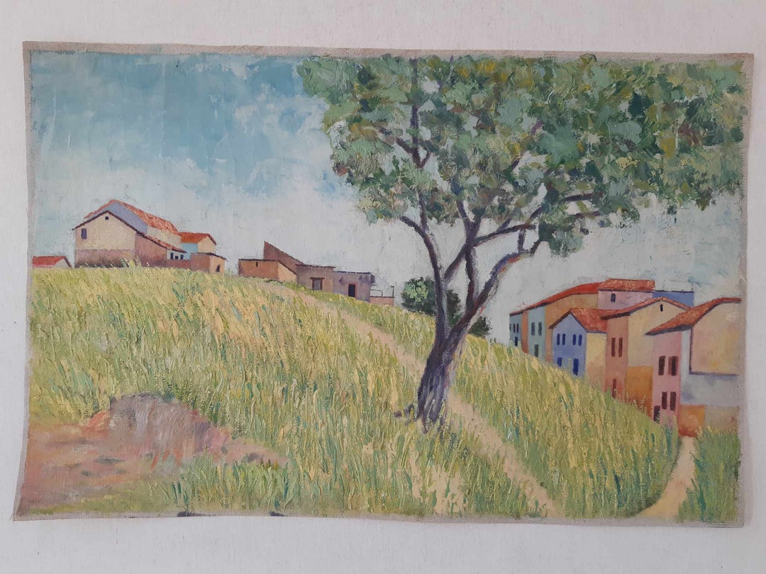 Greece Folk Art Oil Painting on Canvas ,vintage Folk Painting Greek ...