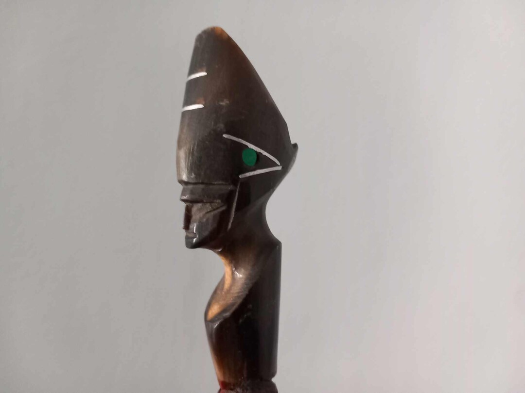 Egyptian Nefertiti Carved Horn Handle Leather Riding Crop Whip ,vintage ...