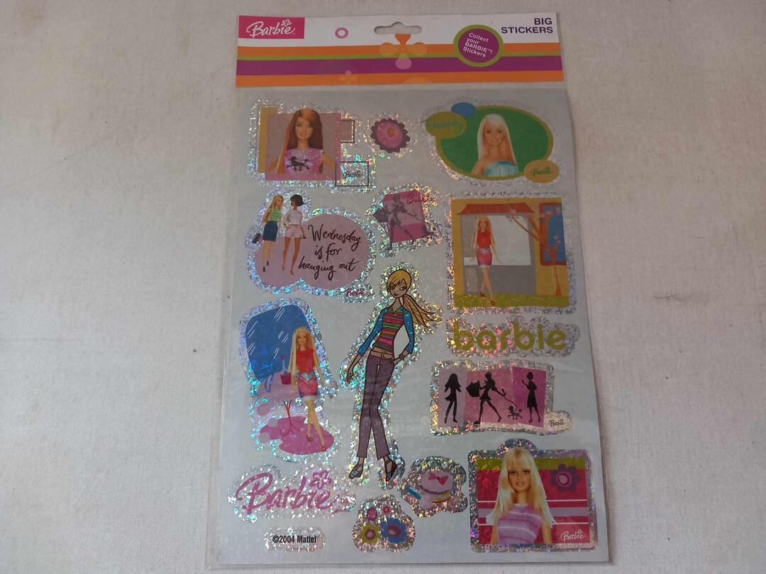 Barbie ,barbie Mattel 2004 ,barbie Big Stickers ,barbie Stickers Mattel ...