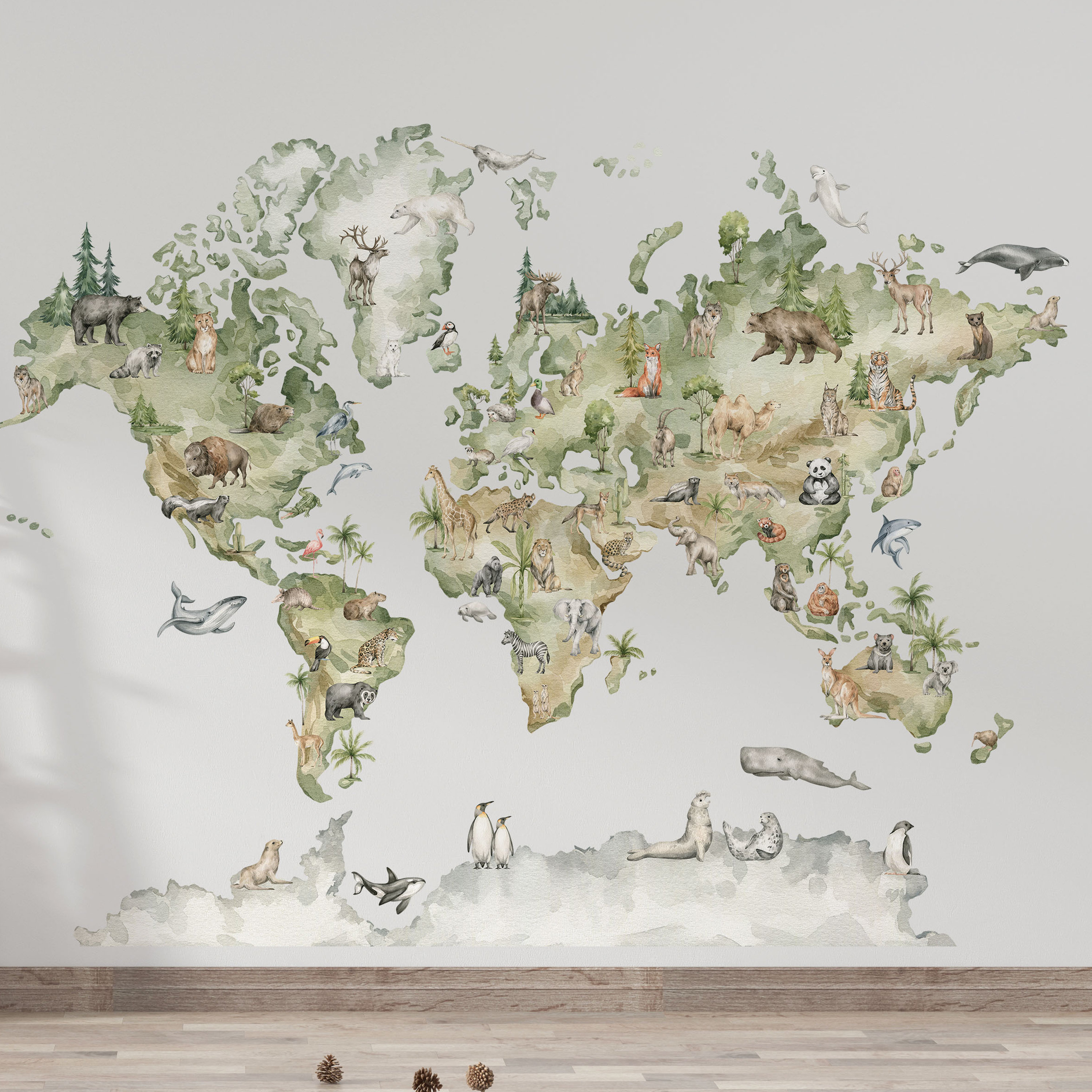 WORLD MAP Wall Decal for Kids World Map Wall Decal Wall - Etsy