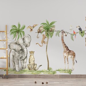 Safari Nursery Decor, Safari Wall Decal Big Set, Savanna Wall Decal for ...