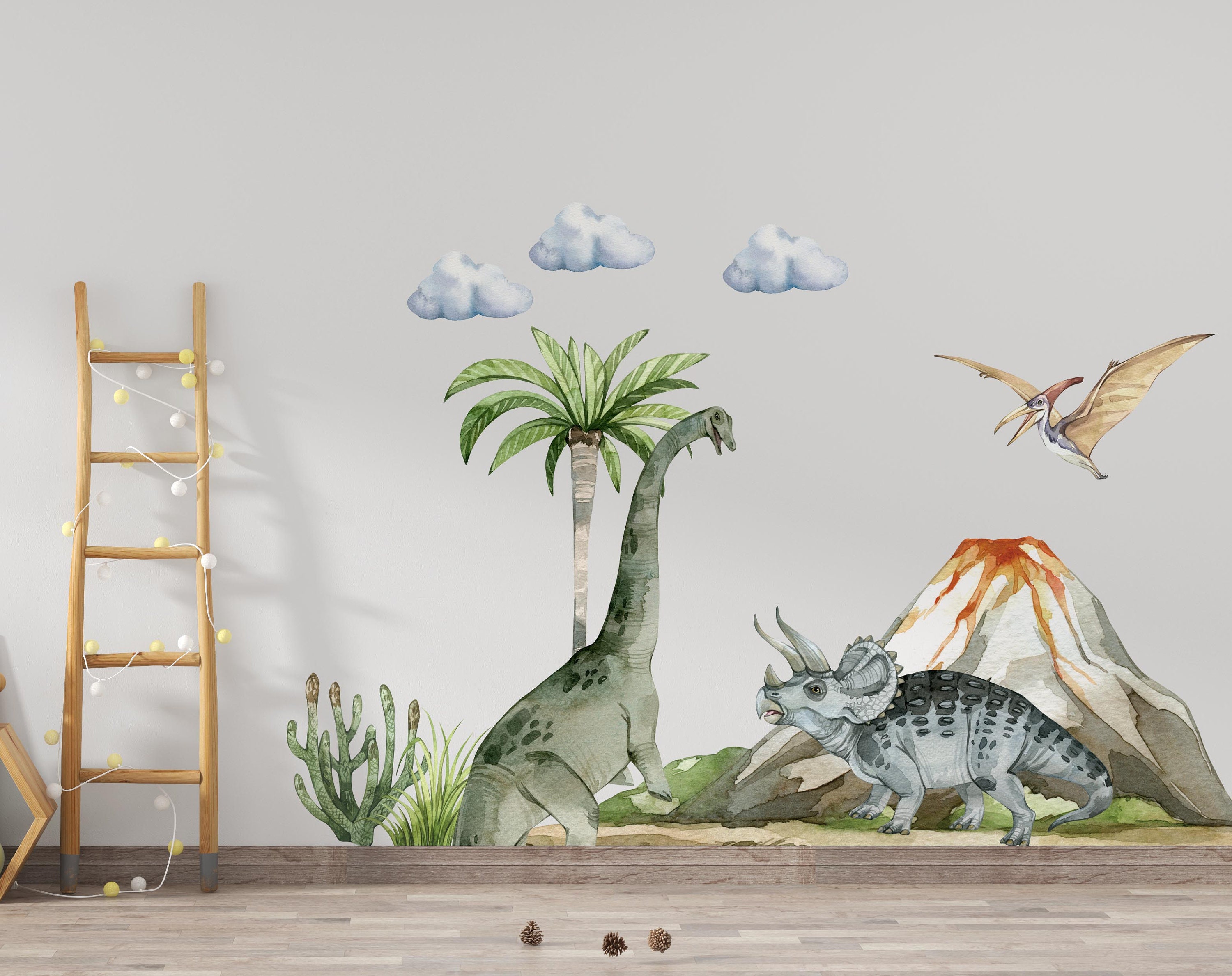 Dinosaur Wall Decal Dinosaur Wall Stickers Jurassic Wall - Etsy