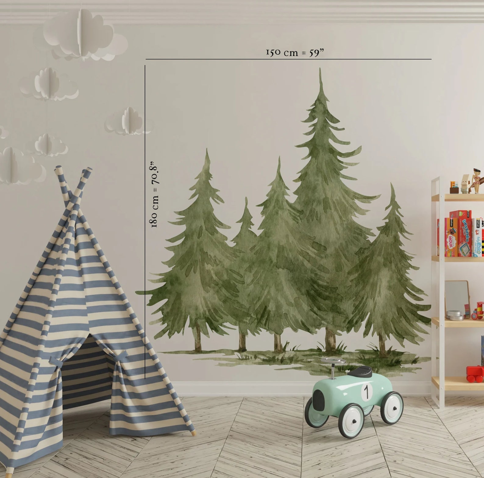 Tree Wall Decal, Trees Wall Decal, Forest Wall Decal, Tree Decal, Large ...