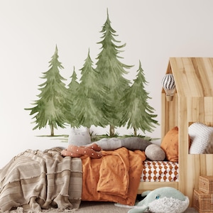 Tree Wall Decal, Forest Wall Decals, Pine Tree Decal,forest Wall ...