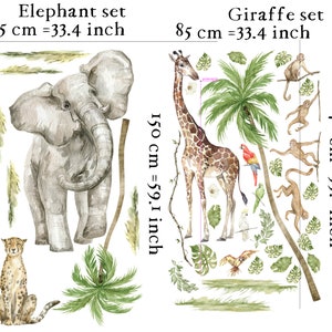 Safari Nursery Decor, Safari Wall Decal Big Set, Savanna Wall Decal for ...
