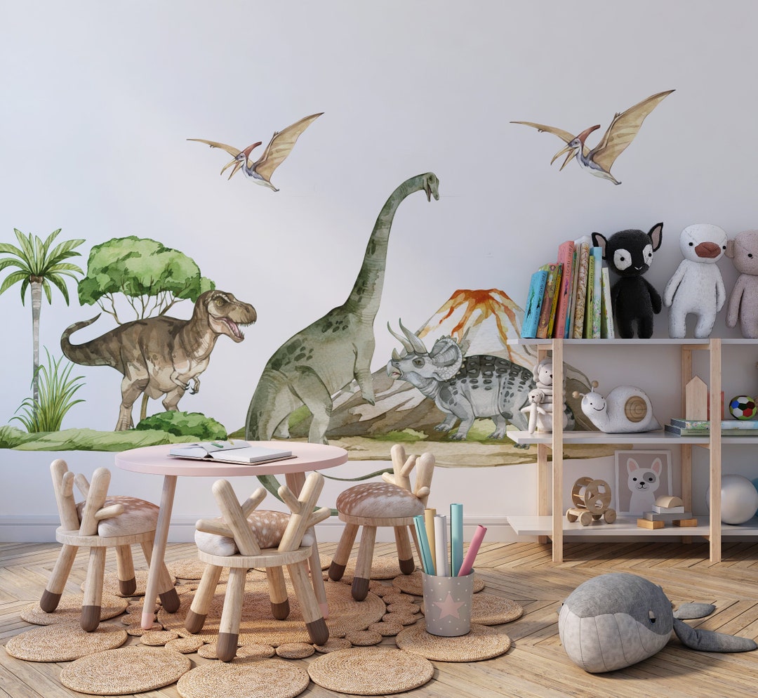 Dinosaur Wall Decals, Dinosaur Themed Bedroom Decals, Dinosaur Wall Art ...