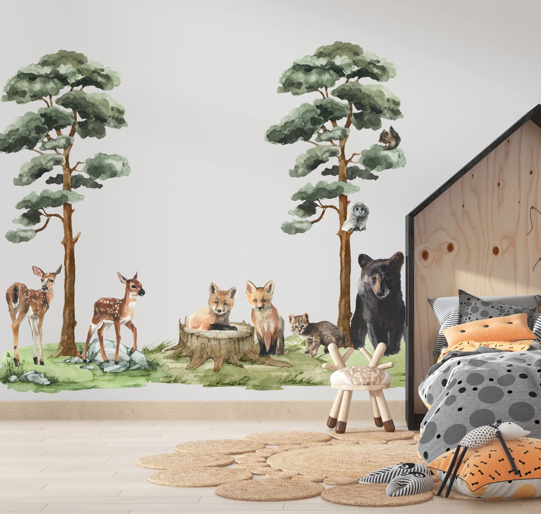 Forest Animals Wall Decals, Nursery Wall Decals, Forest Wall Decals ...