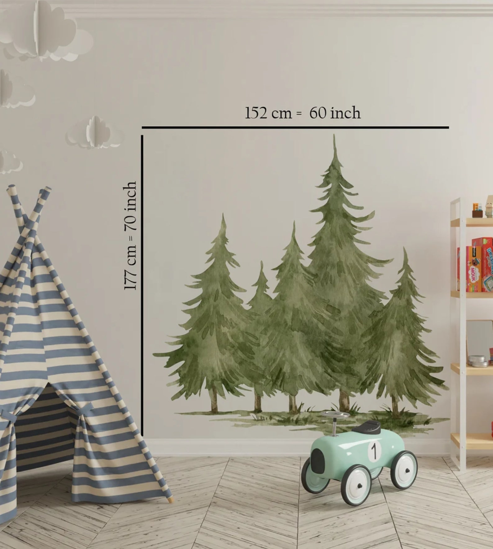 Tree Wall Decal, Trees Wall Decal, Forest Wall Decal, Tree Decal, Large ...