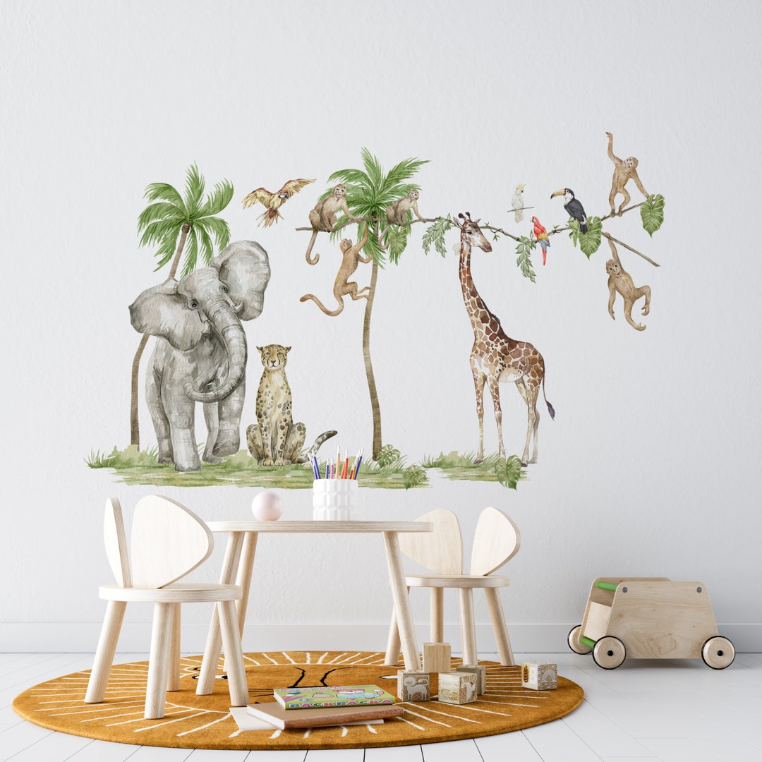 Safari Nursery Decor Safari Wall Decal Big Set Savanna Wall - Etsy