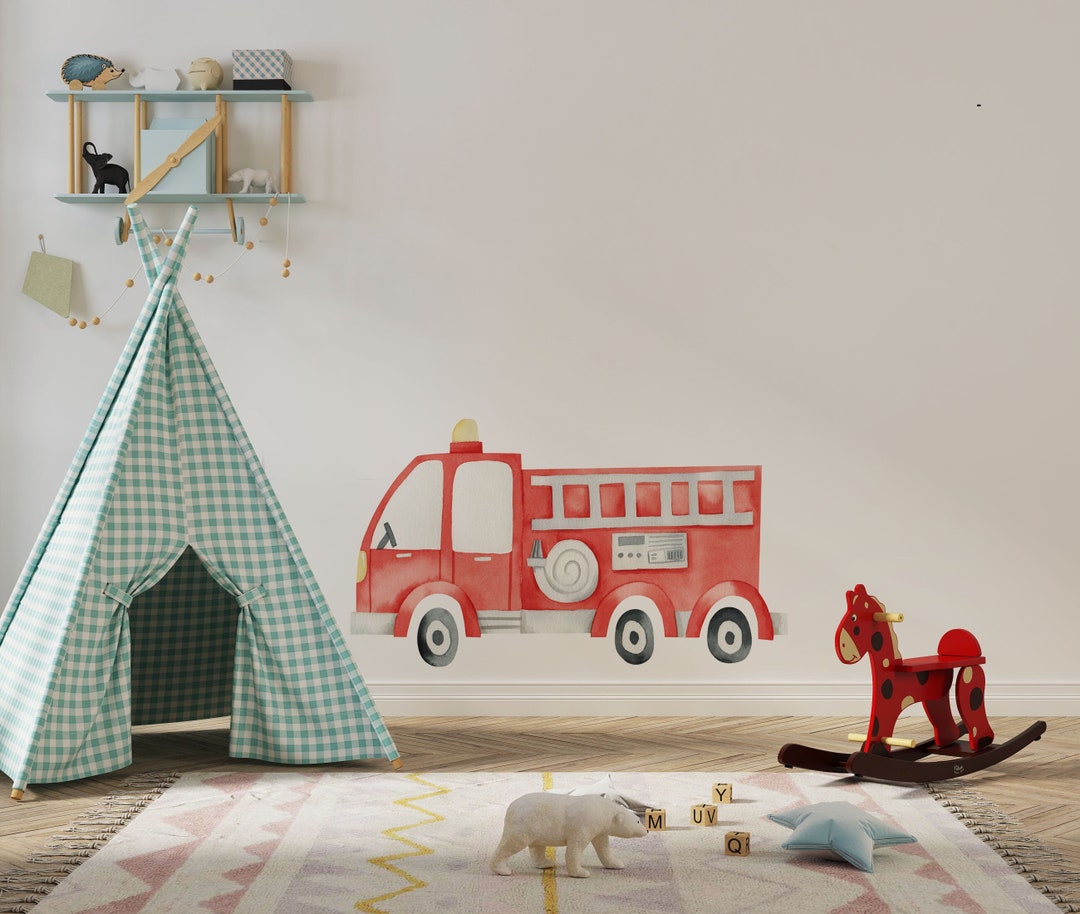 BIG Fire Brigade Wall Decals Peel and Stick, Nursery Wall Decals, Wall ...