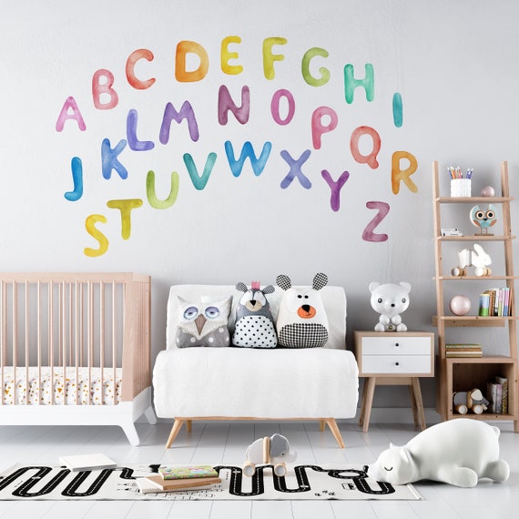 Abc Chart Boho Rainbow Alphabet Wall Decals - 5 Inch ABC Letters With ...