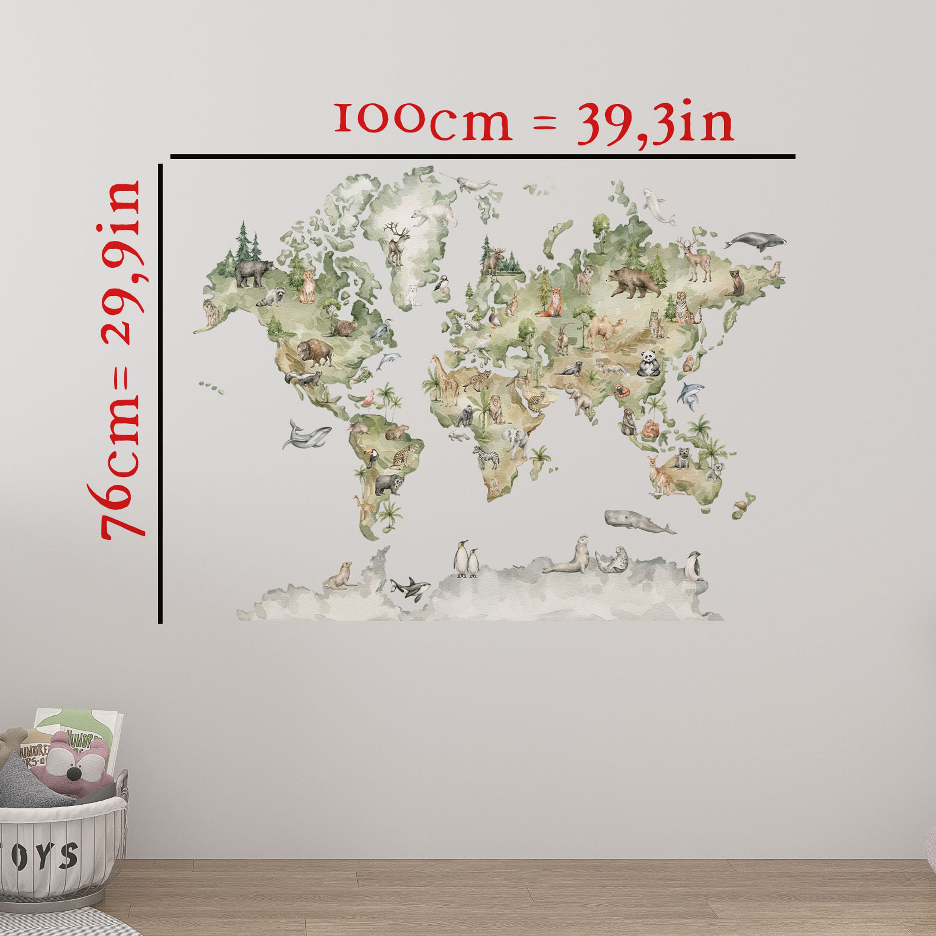 WORLD MAP Wall Decal for Kids World Map Wall Decal Wall - Etsy UK