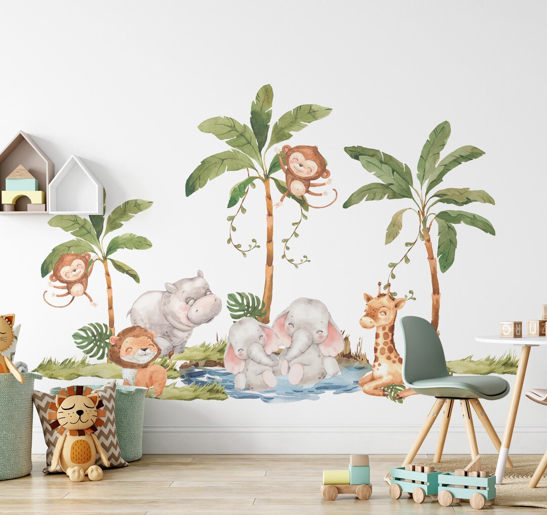 Safari Nursery Decor | Safari Wall Decal for Kids Room | Nursery Wall ...