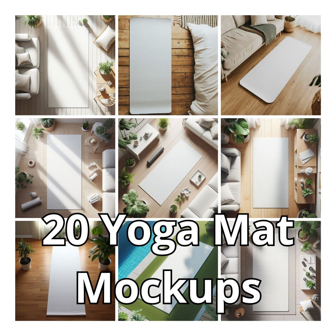 Yoga Mat Mockup Bundle, Rubber Yoga Mat Mocks, Foam Yoga Mat Rug Mockup ...