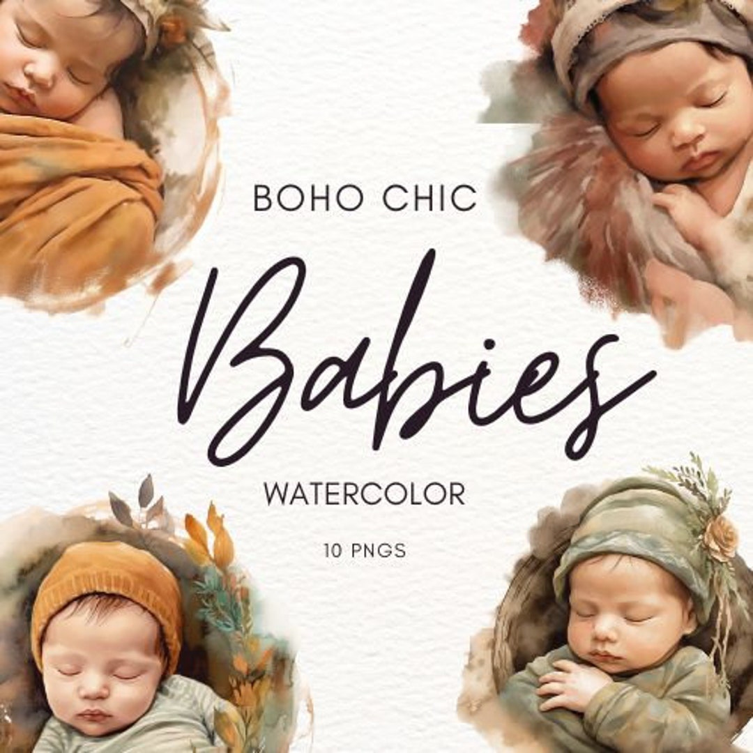 The Newborn Babies Boho Clipart Boho Babies Png, Baby Shower, Pregnancy ...