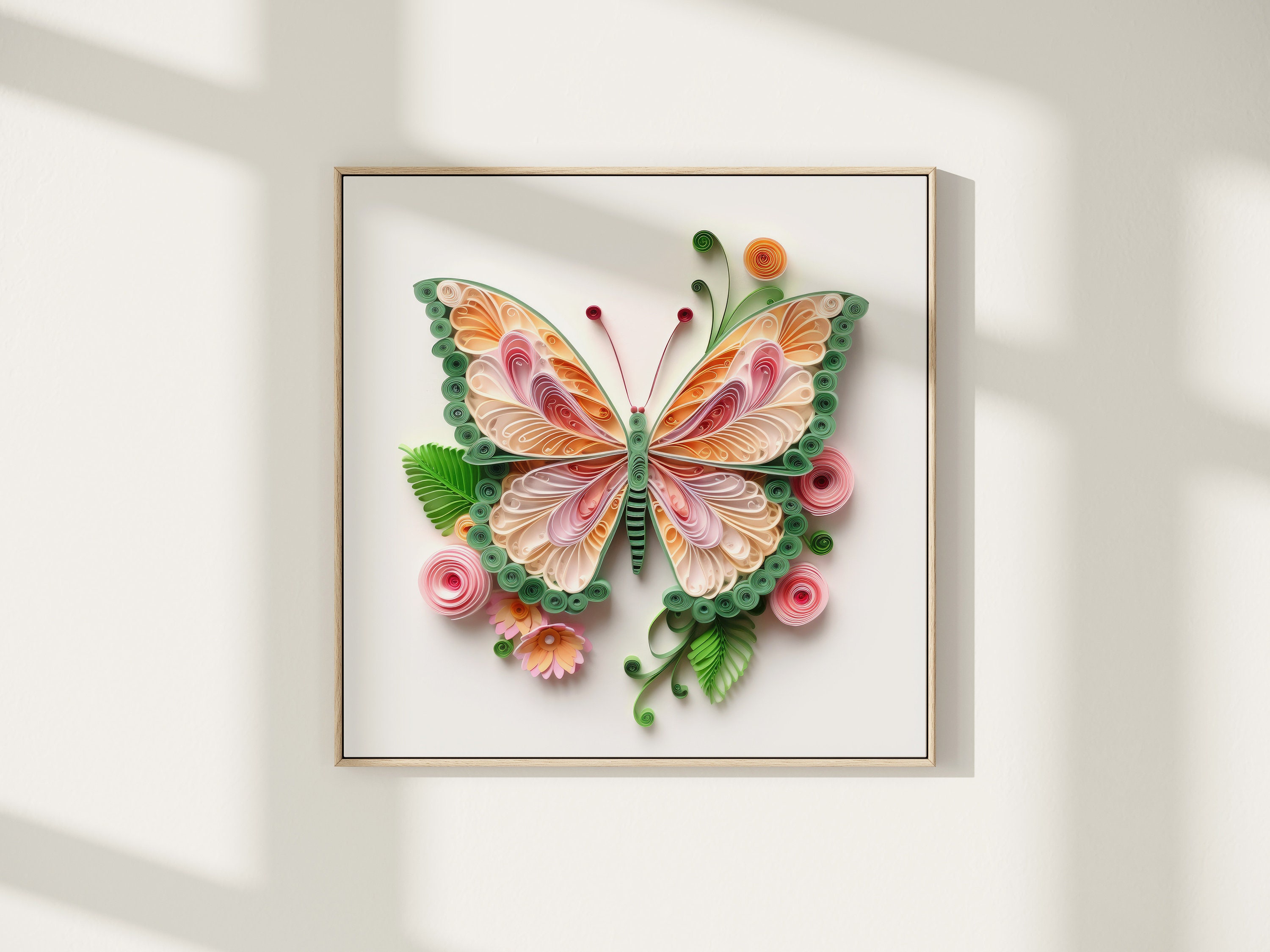 Pink and Green Butterfly Print, Butterfly Wall Art, Children's Wall Art ...