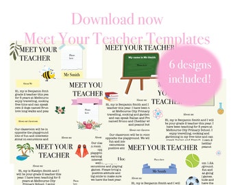 Meet the Teacher Digital Template Boho Rainbow - Etsy UK