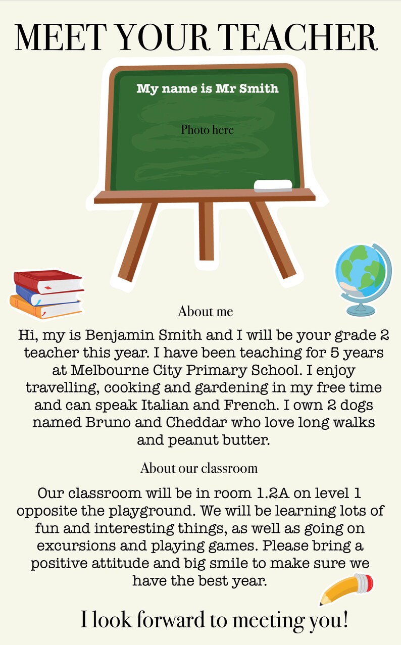 Meet the Teacher Templates - Etsy