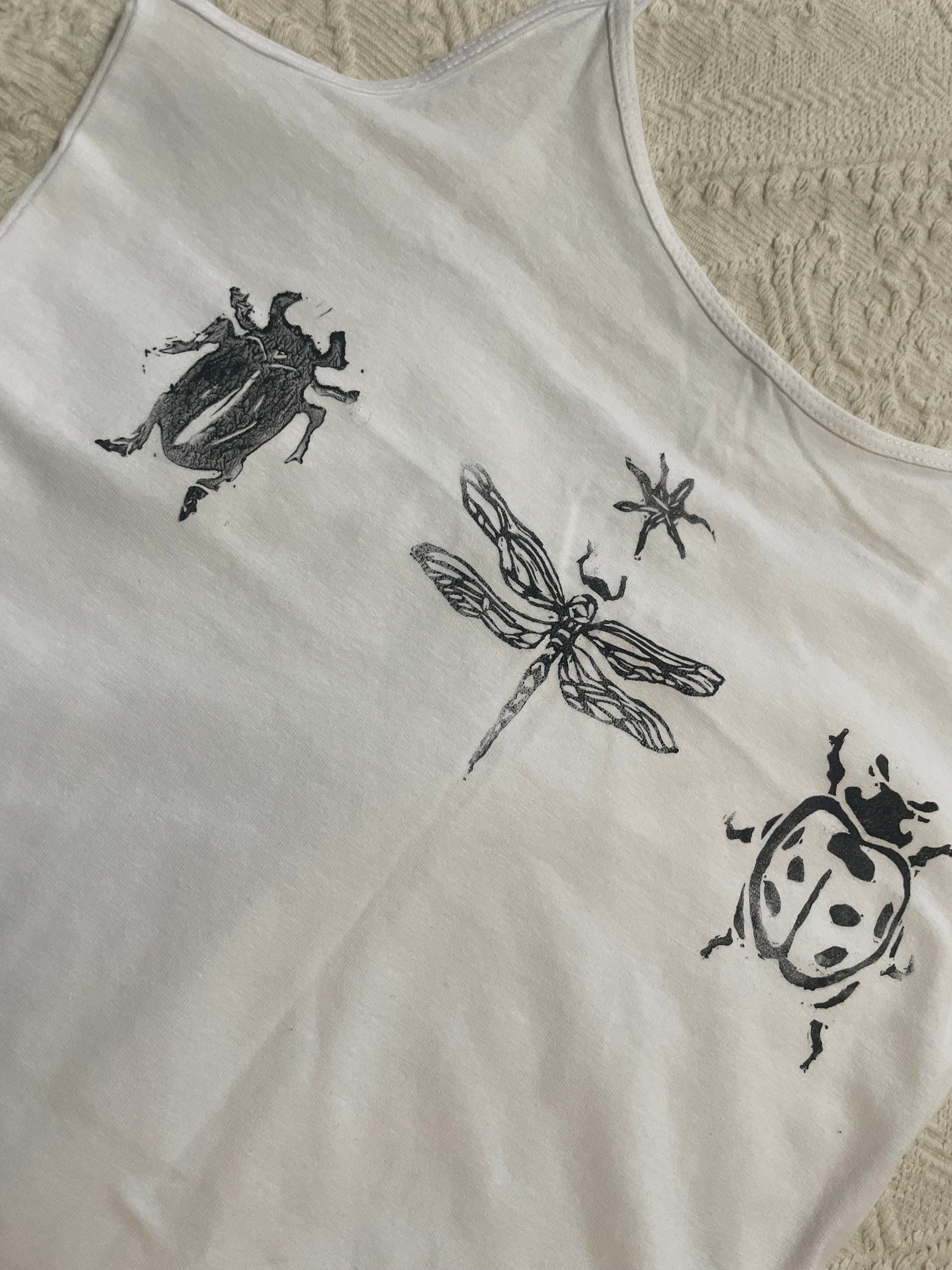 Hand Printed Insect Top - Etsy