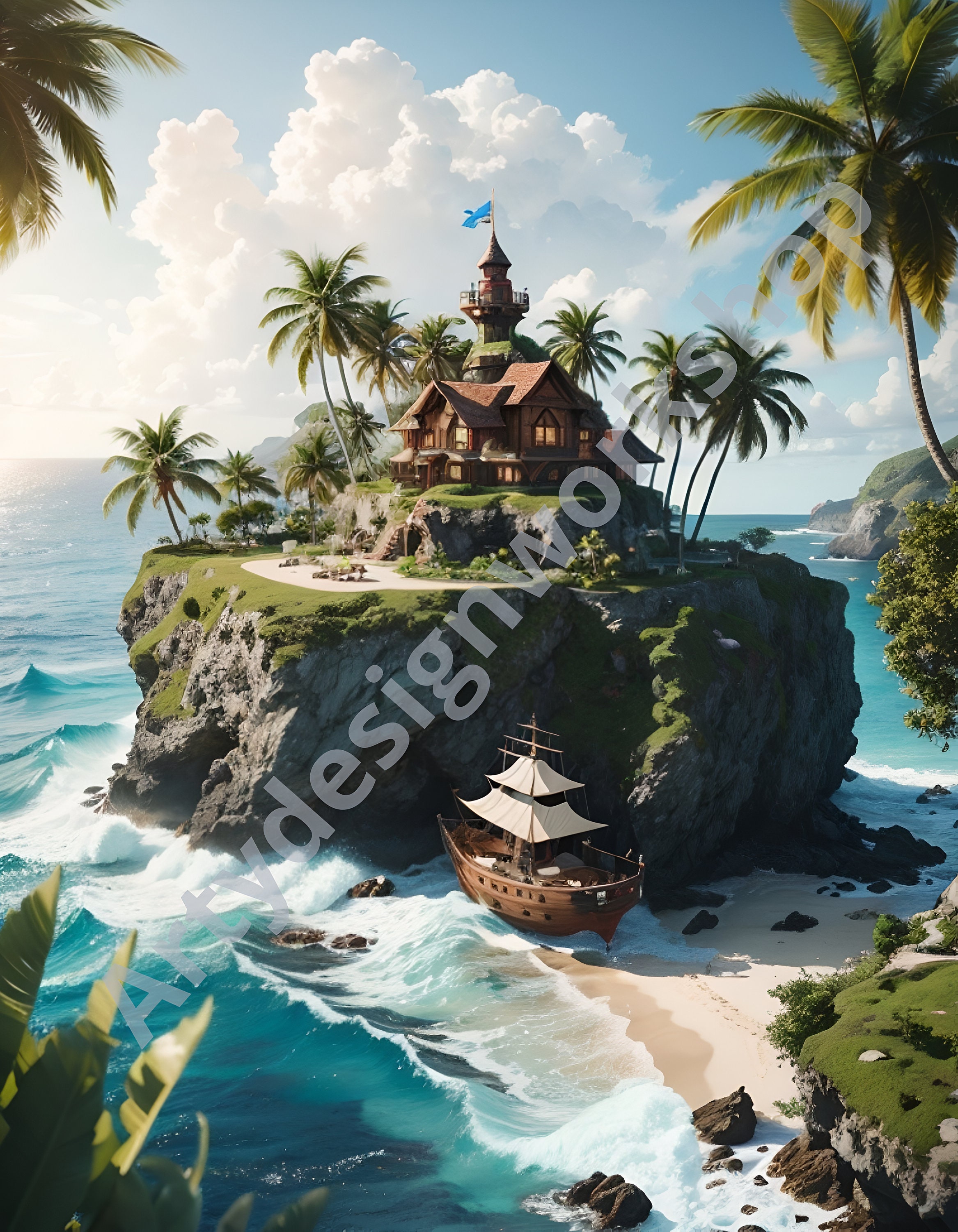 Set 10 Landscape Images, Digital Print, Nature Illustration, Home Art ...