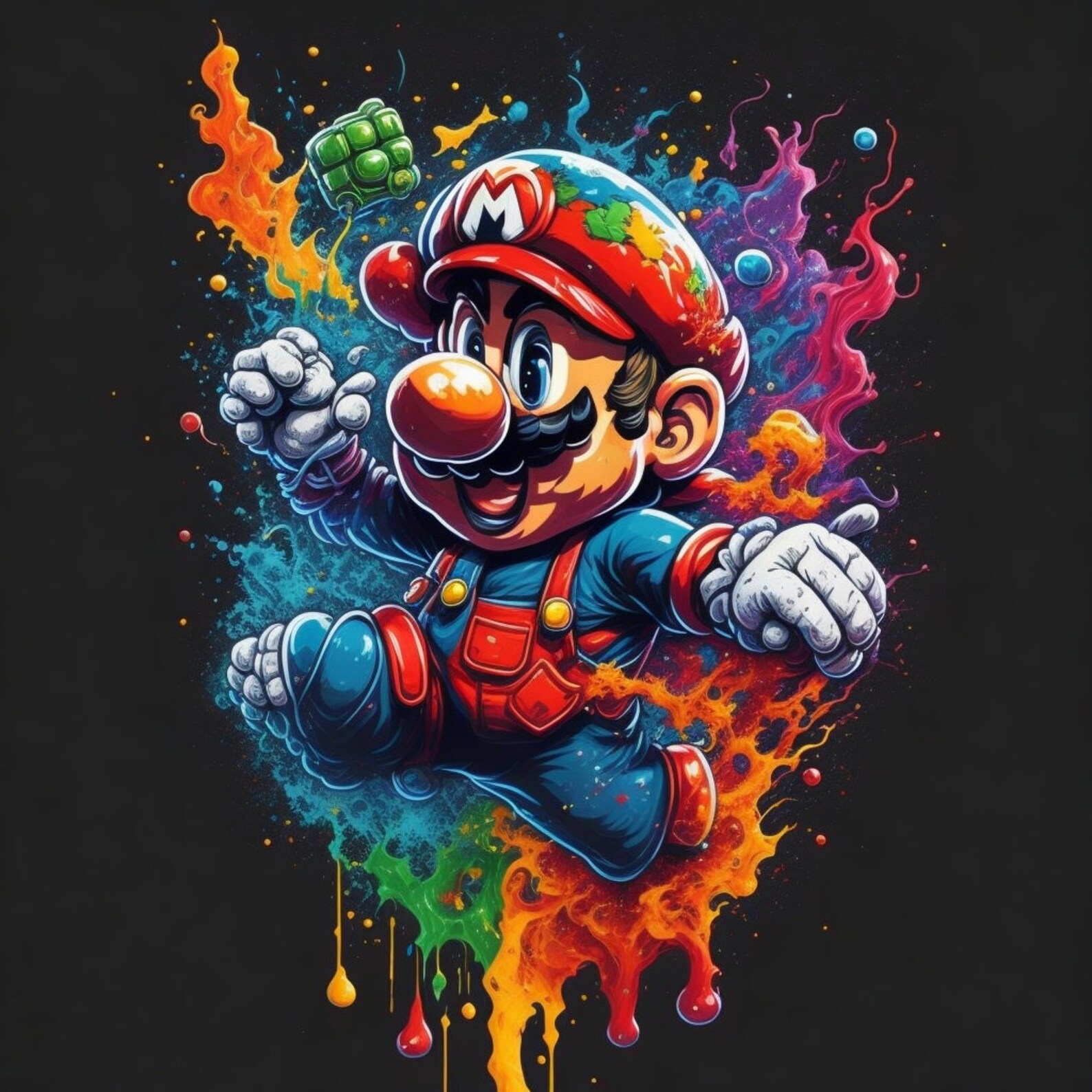 Set of 5 Watercolor Super Mario Bros Digital Images for Printing, T ...