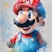 Set of 5 Watercolor Super Mario Bros Digital Images for Printing, T ...