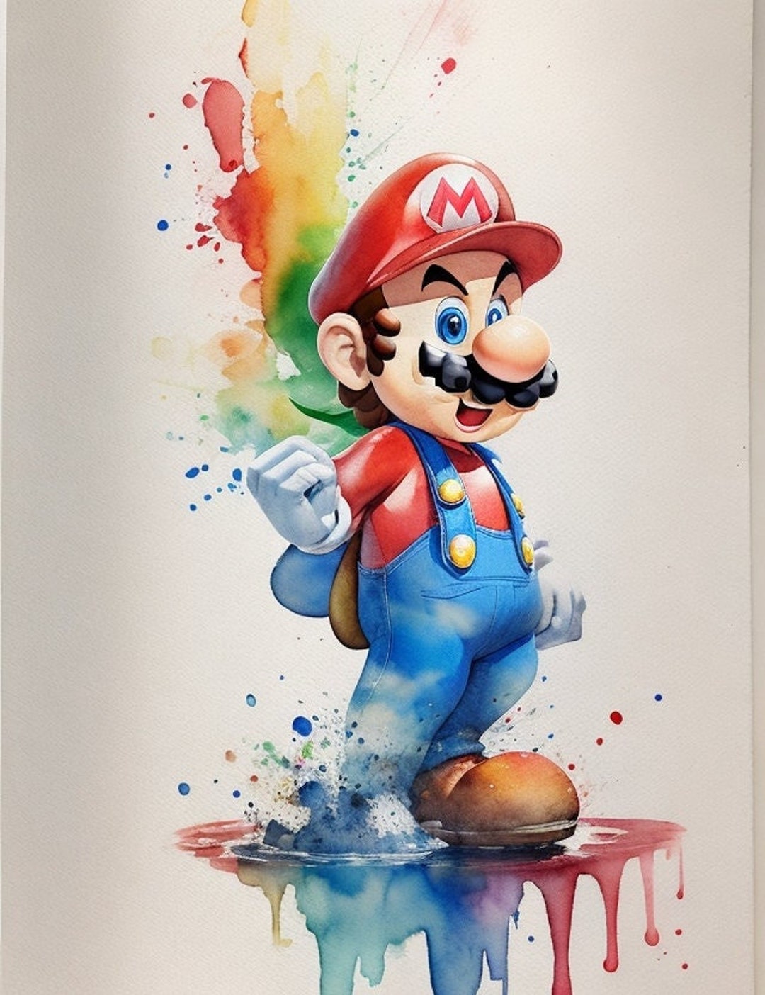 Set of 5 Super Mario PRINTABLE Watercolor Bundle Poster, T-shirt, and ...