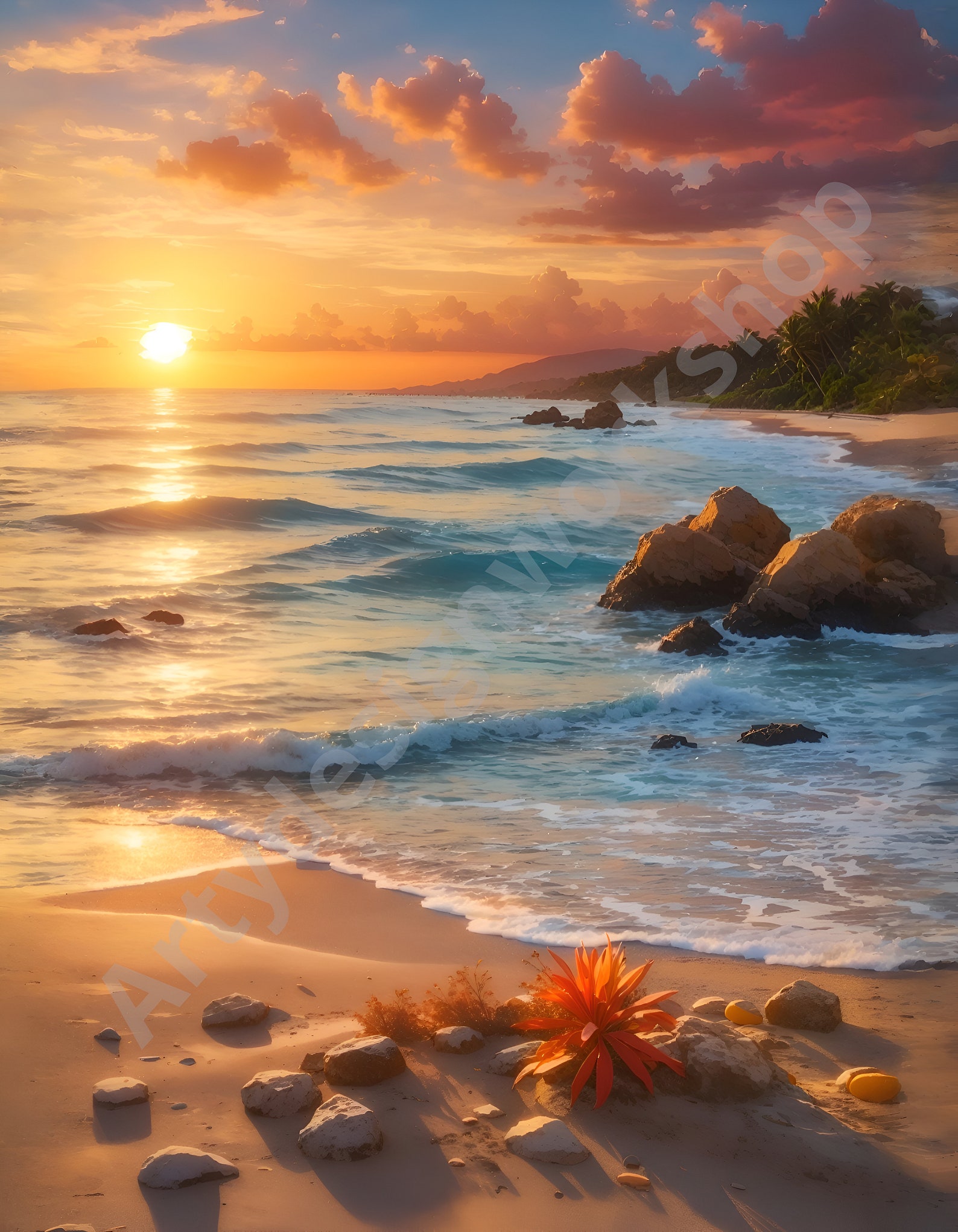 Set 10 Landscape Images, Digital Print, Nature Illustration, Home Art ...