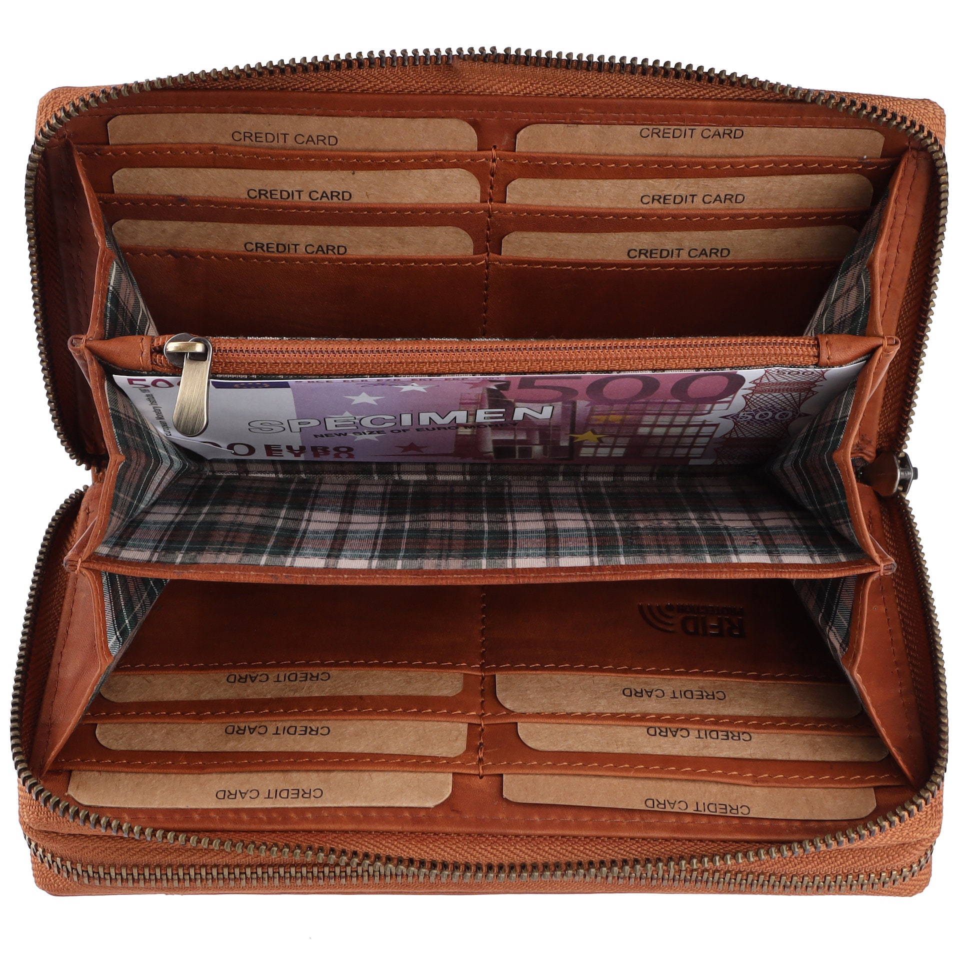 Damen Geldbörse Echt Leder XXL - Portemonnaie Groß RFID Schutz ...