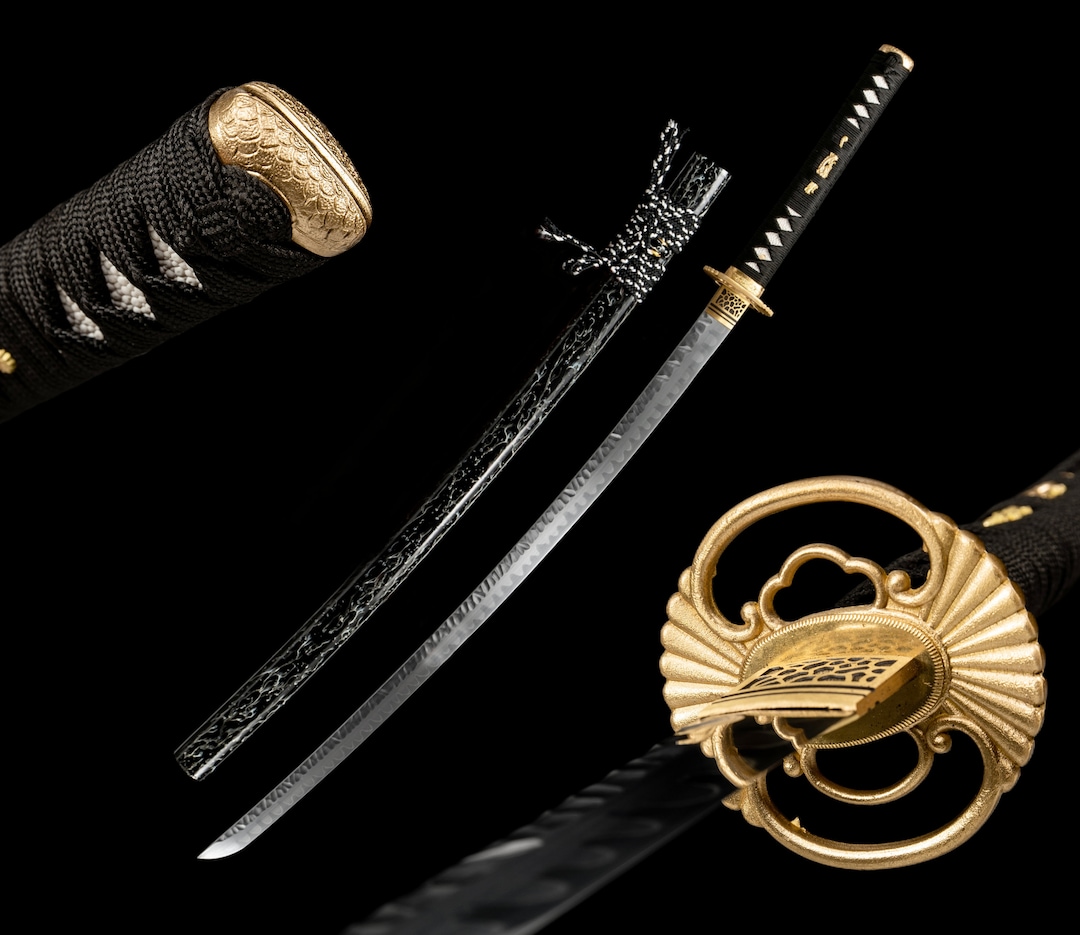 Humongous Katana Handmade Steel Katana Real Japanese Sharp Katana Black ...