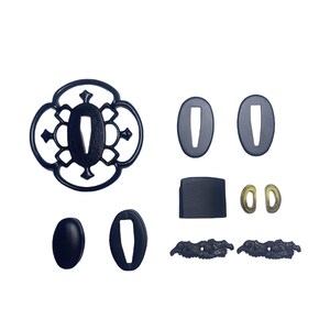 Part 3 Tsuba DIY Katana Iron Black Hand Guard Tsuba Japanese Samurai ...