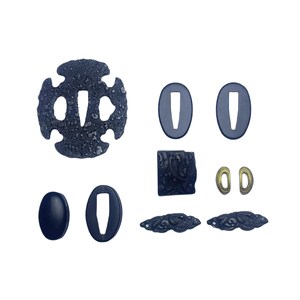 Part 3 Tsuba DIY Katana Iron Black Hand Guard Tsuba Japanese Samurai ...