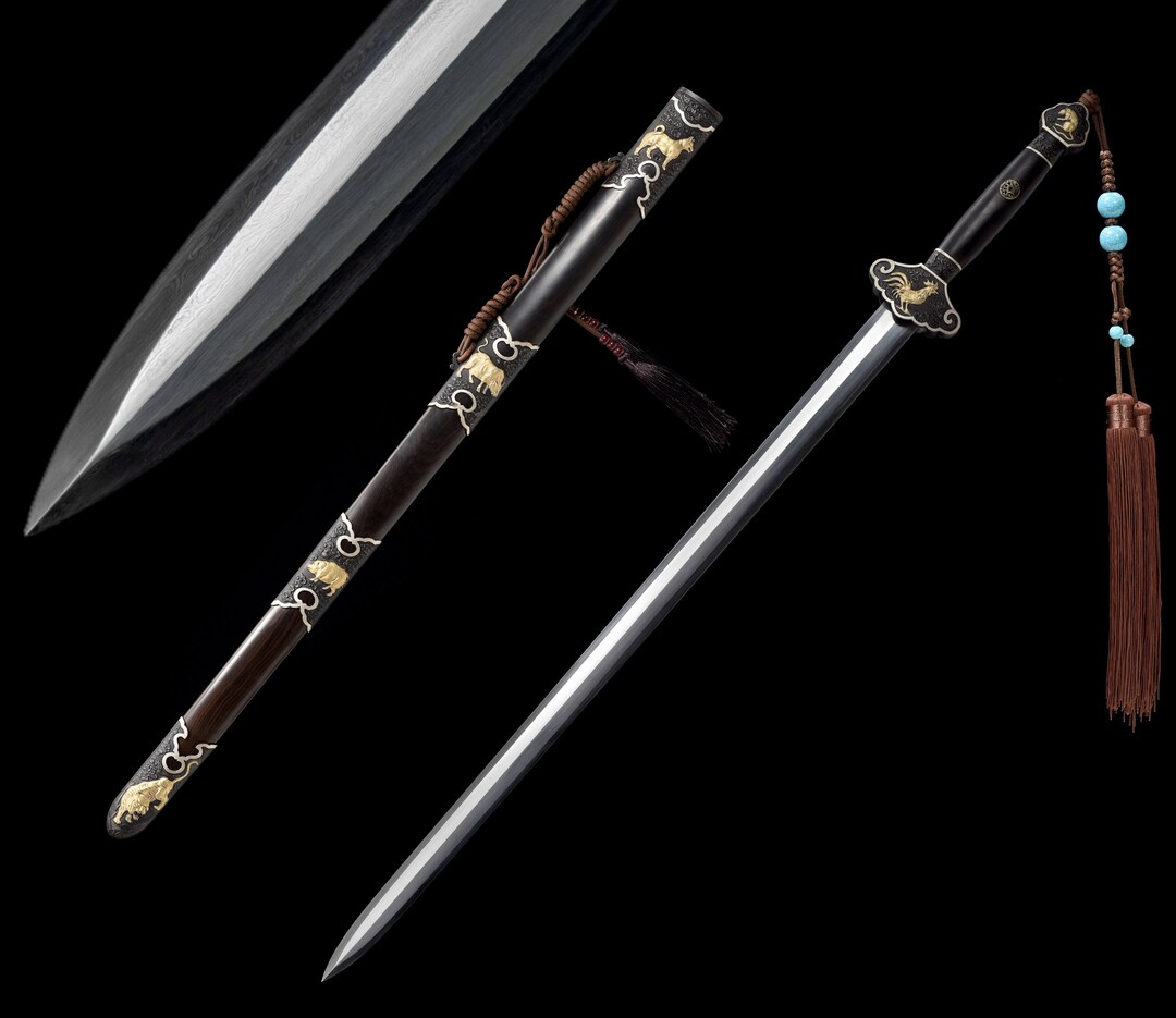 Zodiac Sword Fine Handcrafted True War Sword Full Tang Sharp Sword ...