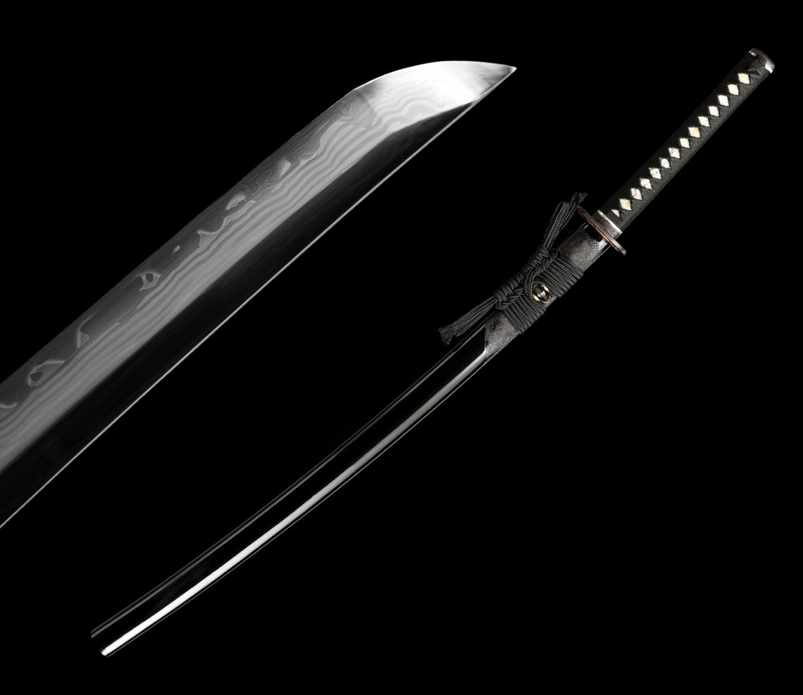 Black Fish Skin Katana Handmade Samurai Sword True Harmon Full - Etsy