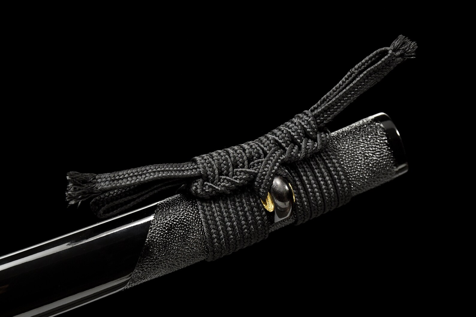 Black Fish Skin Katana Handmade Samurai Sword True Harmon Full Tang ...