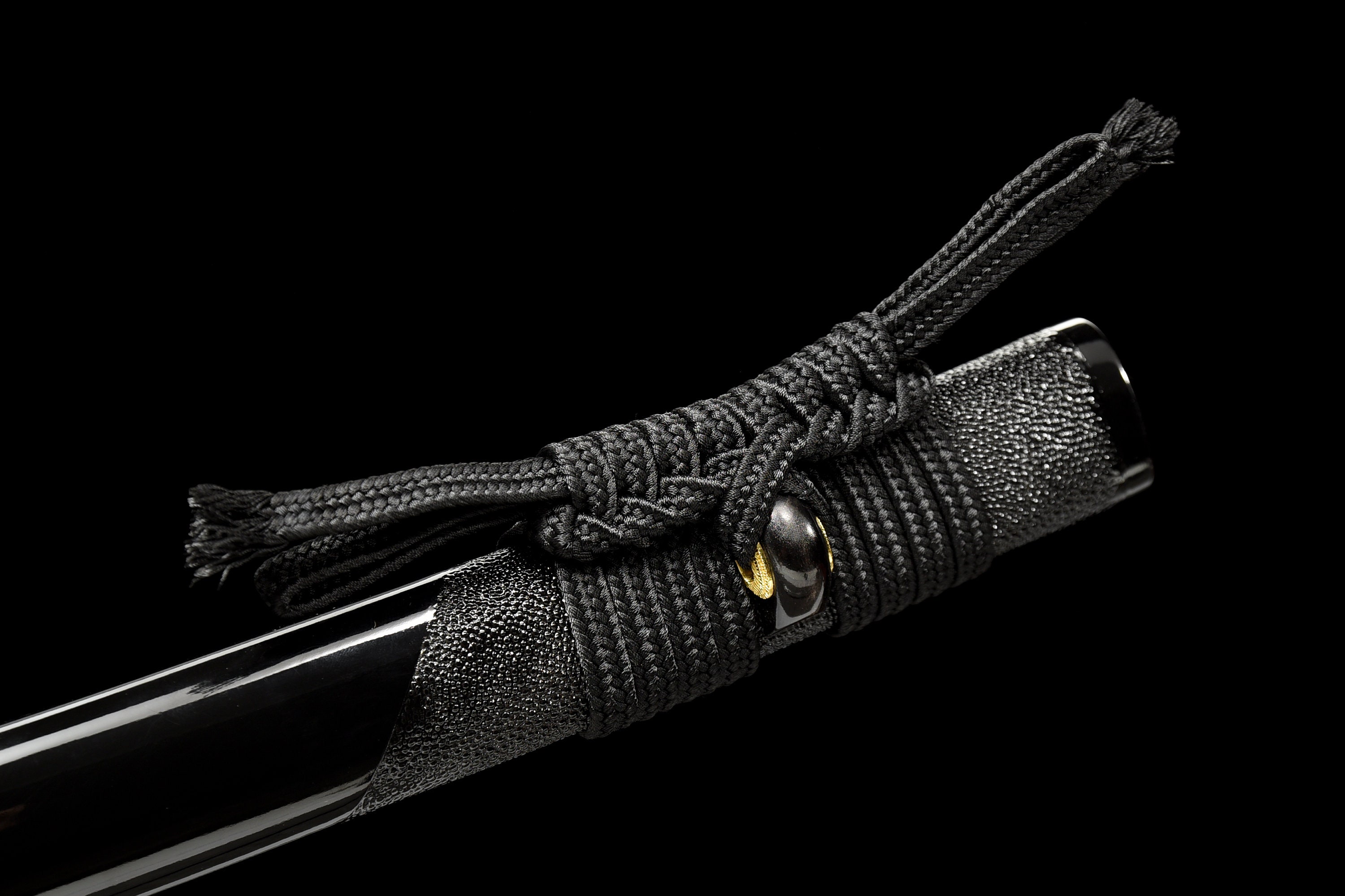 Black Fish Skin Katana Handmade Samurai Sword True Harmon Full Tang ...
