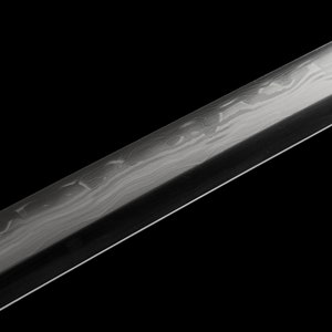 Black Fish Skin Katana Handmade Samurai Sword True Harmon Full Tang ...