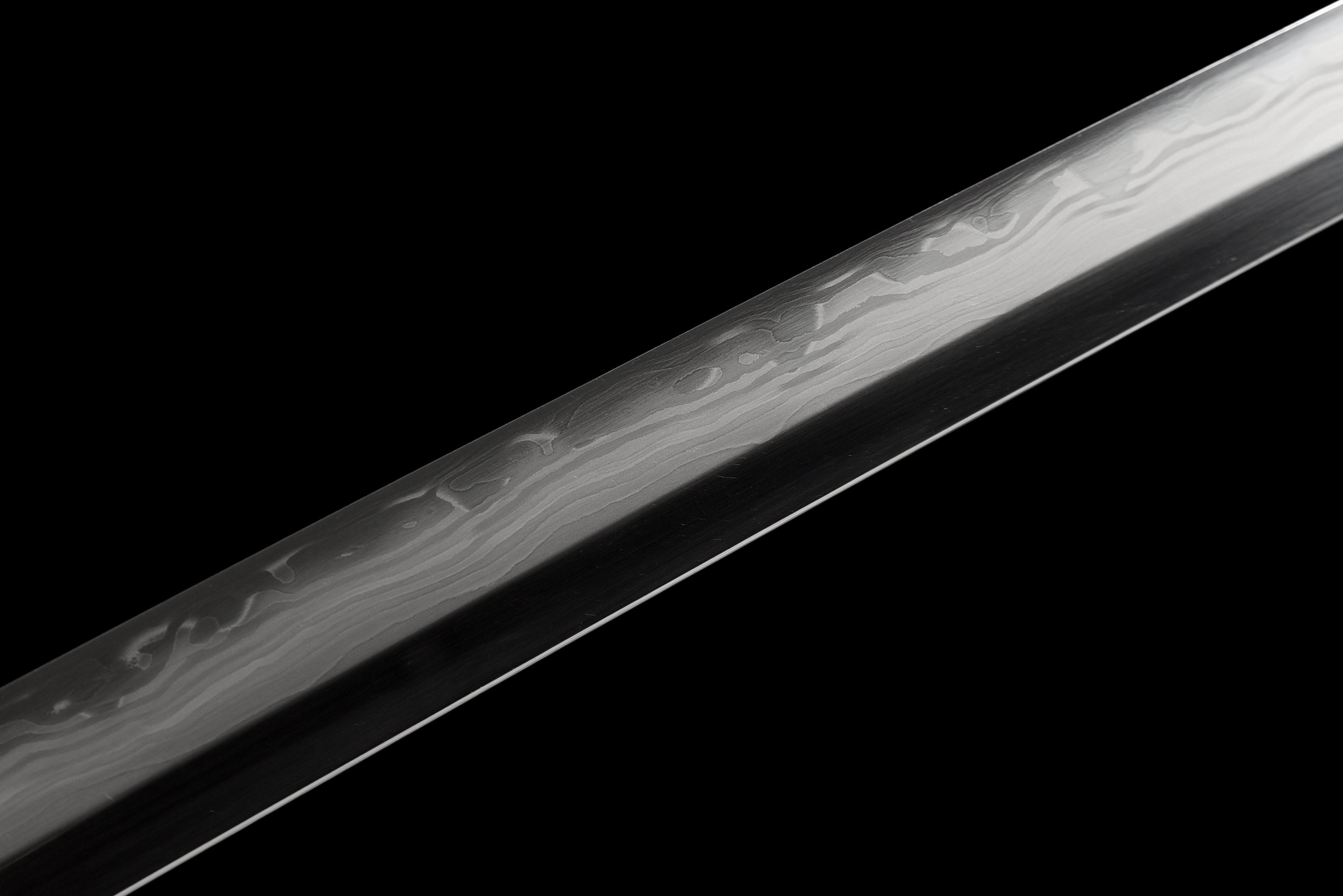 Black Fish Skin Katana Handmade Samurai Sword True Harmon Full Tang ...