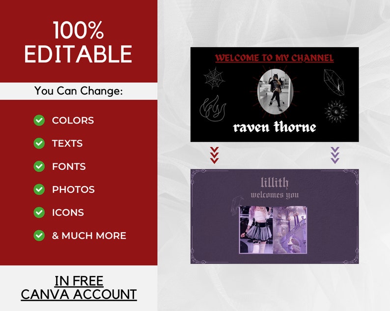 Youtube Branding Kit. Fully Editable Channel Banner Intro Outro Logo ...