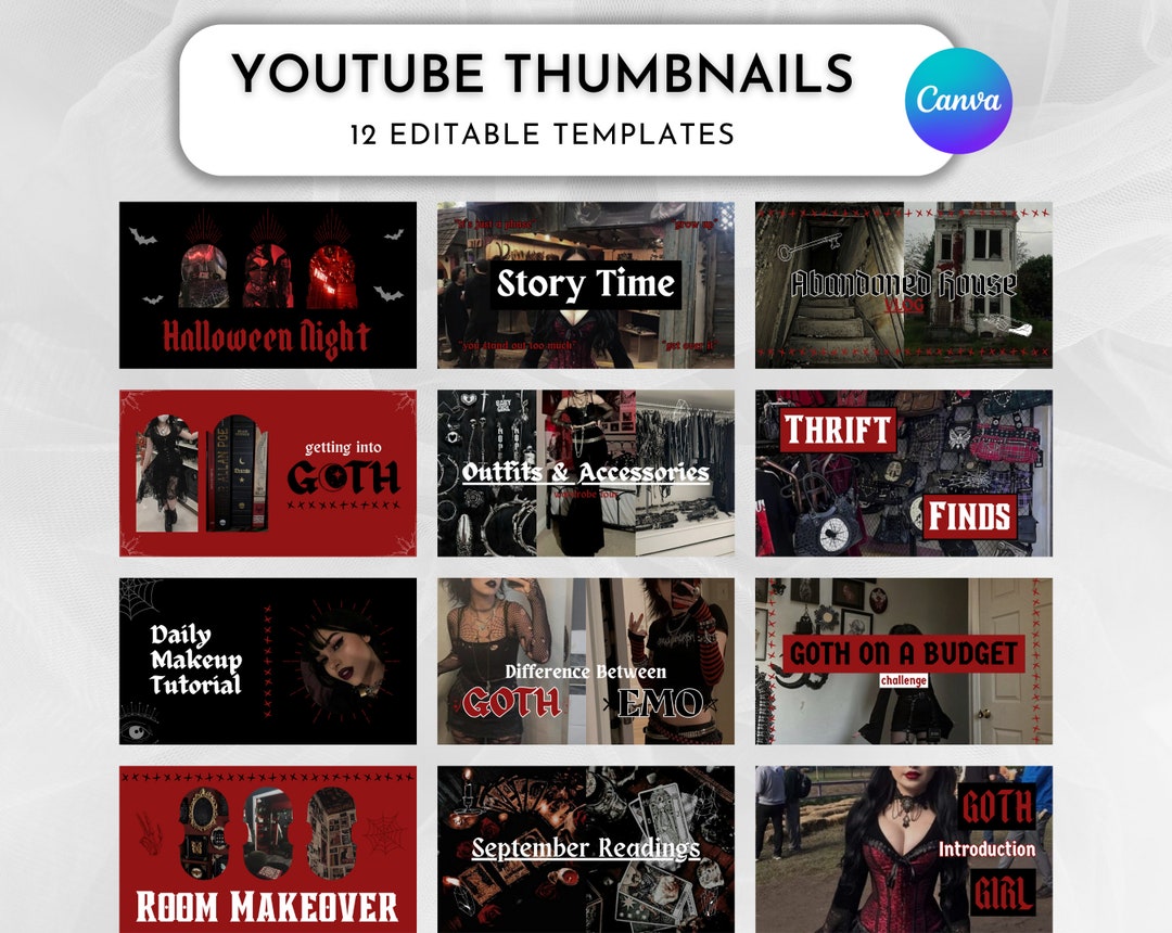 12 Youtube Thumbnails Templates. Fully Editable in Canva. Youtube ...