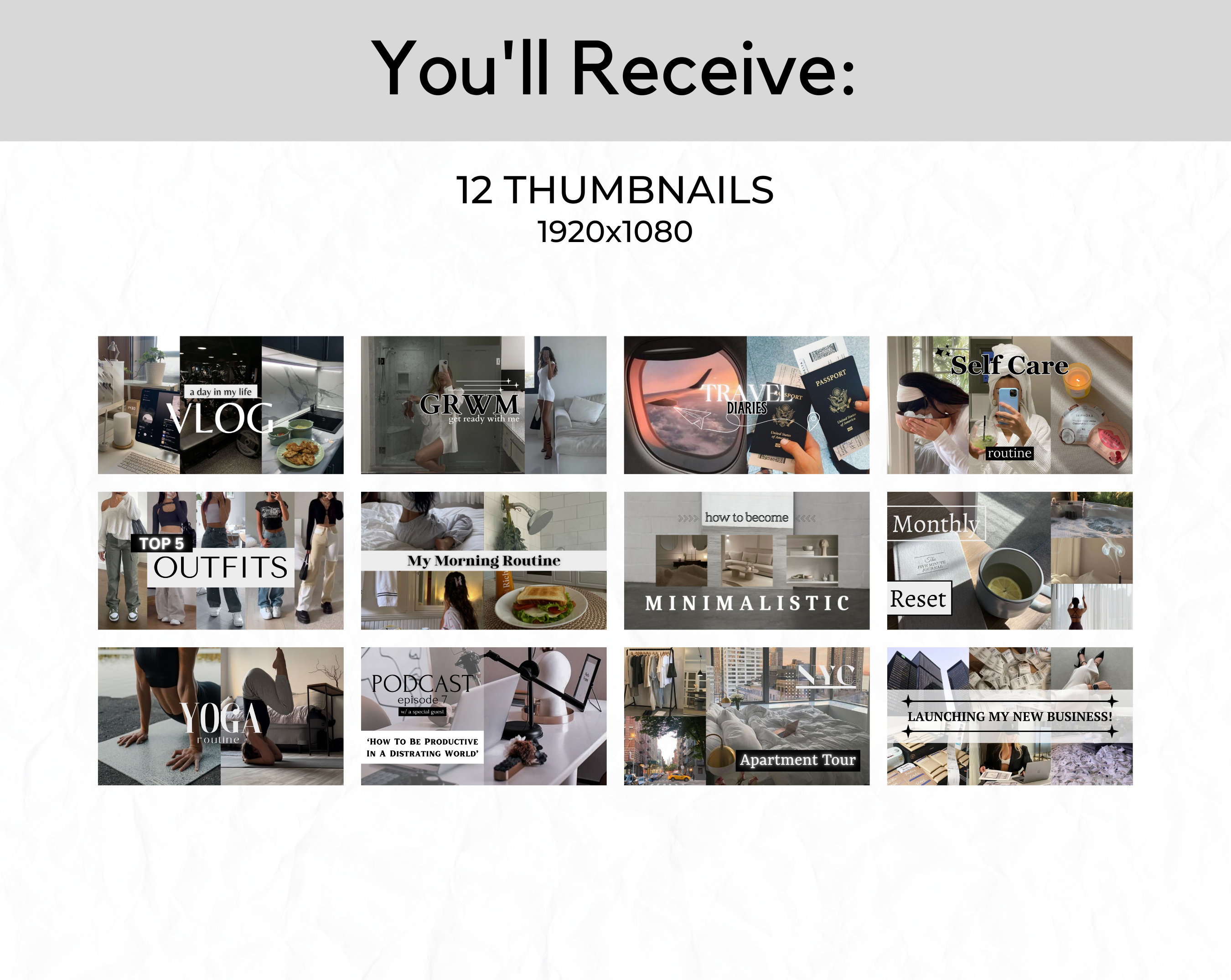12 Youtube Thumbnails Templates. DIY Canva Templates. Youtube Branding ...