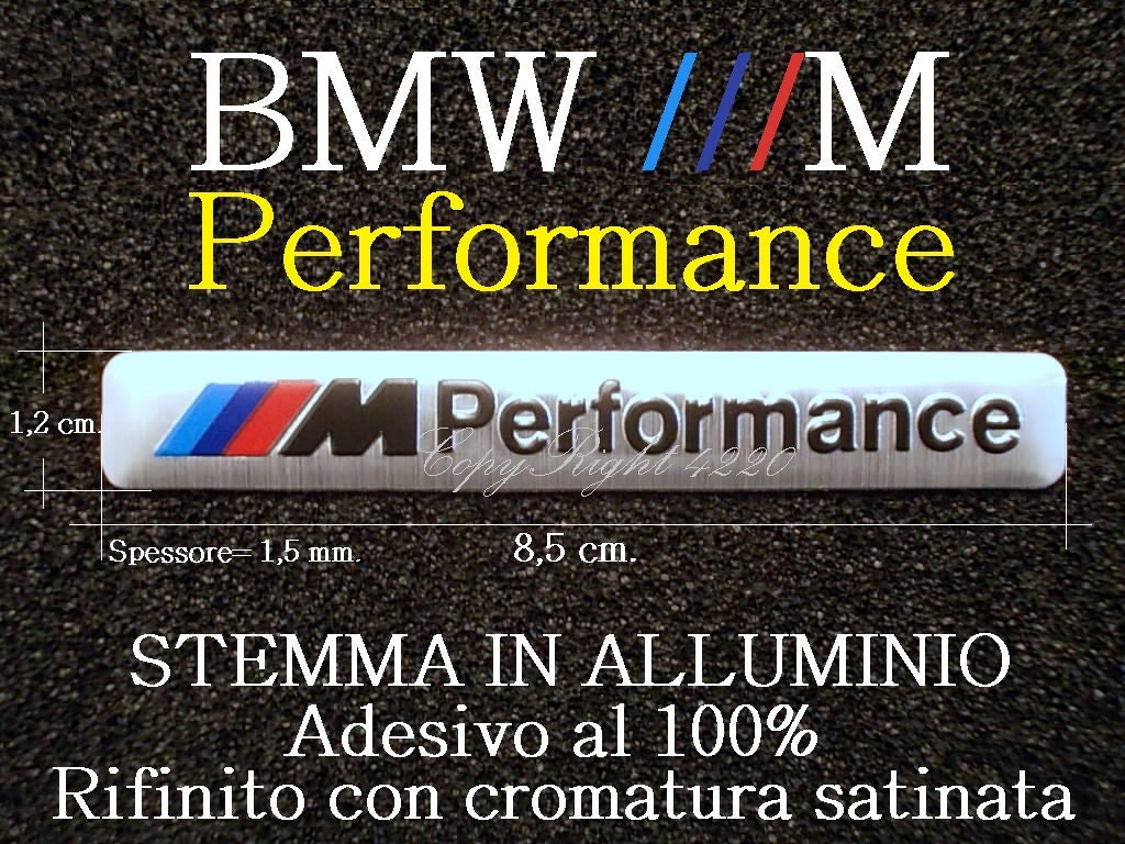 BMW M PERFORMANCE Emblem Badge Emblem Blason Wappen in ALUMINUM ...