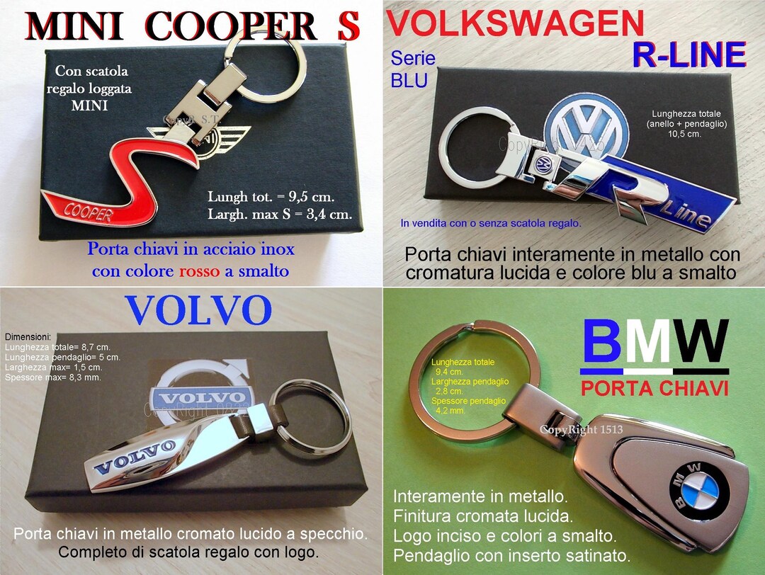 Bmw Rline R-line R MINI COOPER S VOLVO Key Ring in Chromed Metal and ...
