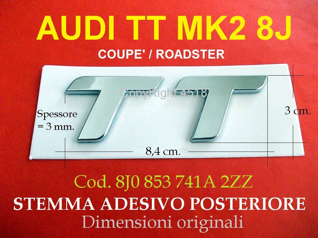 AUDI TT MK2 8J Rear Emblem Tts Ttrs S Rs Badge Logo Emblem Frieze Rear ...