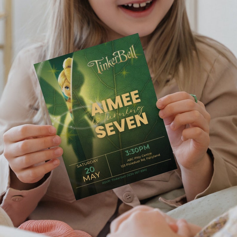 Tinkerbell Birthday Invitation, Tinker Bell Fairy Birthday Party ...